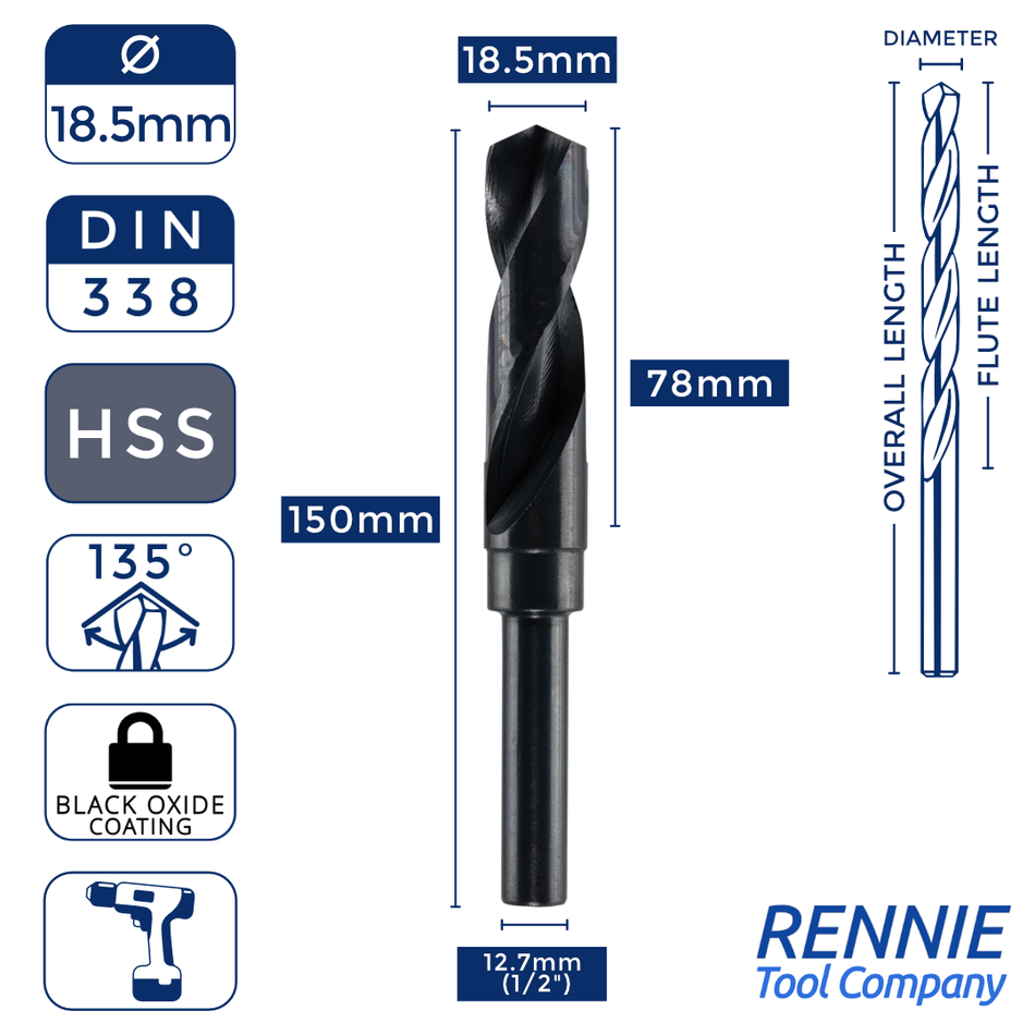 Premium HSS Blacksmith Drills Shank Design Rennie Tool – Rennie Tool ...