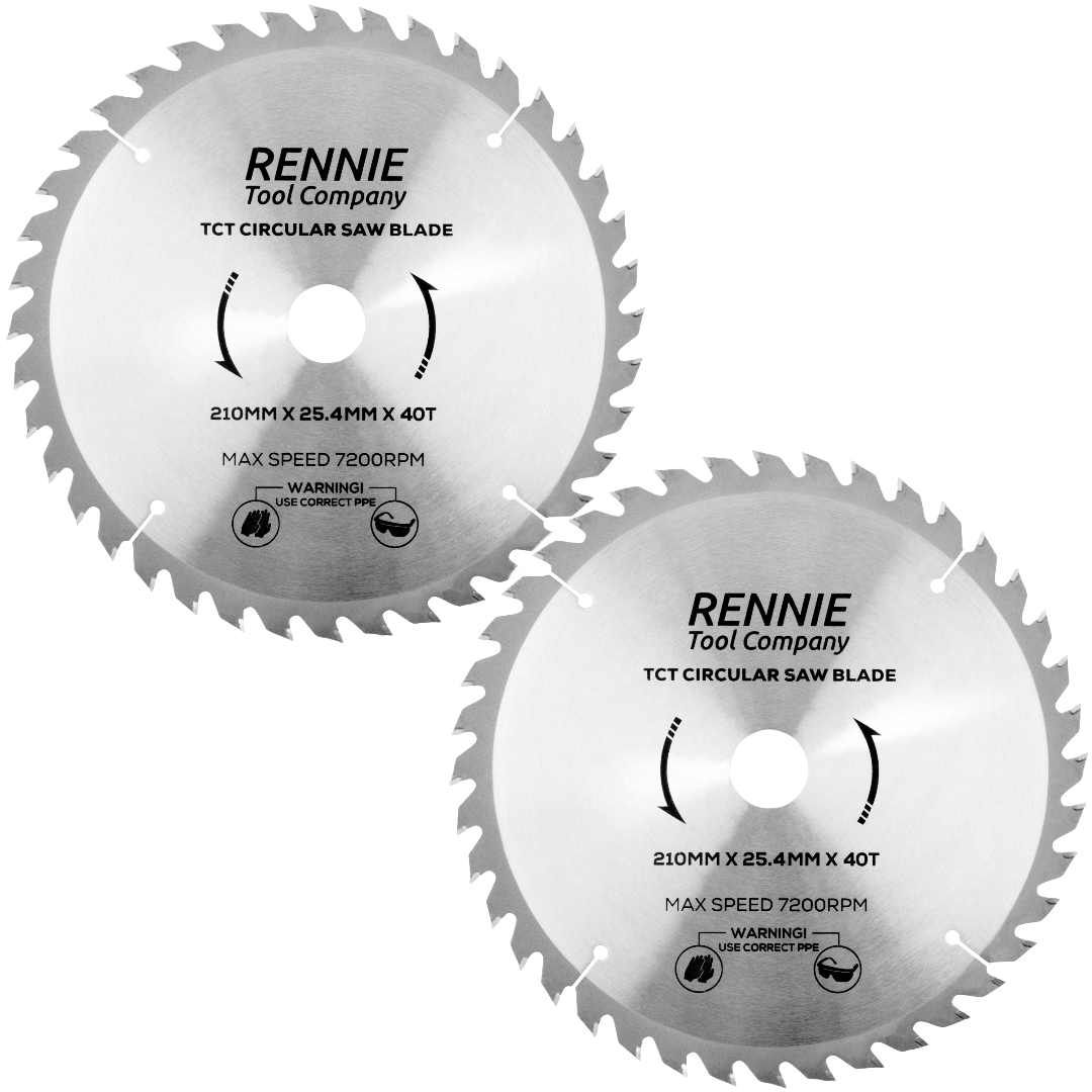 2 Pack - 210mm x 25.4mm Bore x 40T TCT Circular Blade
