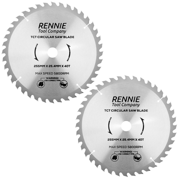 2P-255mmx25.4mm Bore x40T TCT Circular Wood Saw Blades