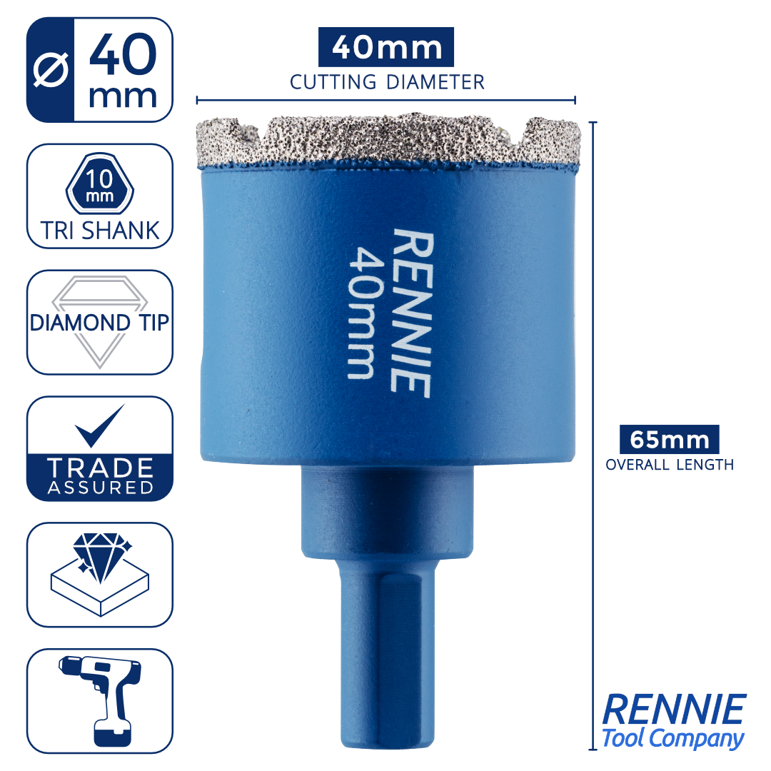 Diamond Tile Drill Bit Ceramic & Porcelain Rennie Tool