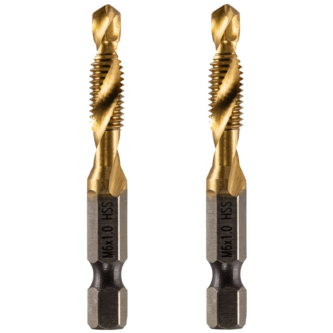 M6x1 Tap & Drill Bits HSS Titanium Coat-1/4"Hex Shank