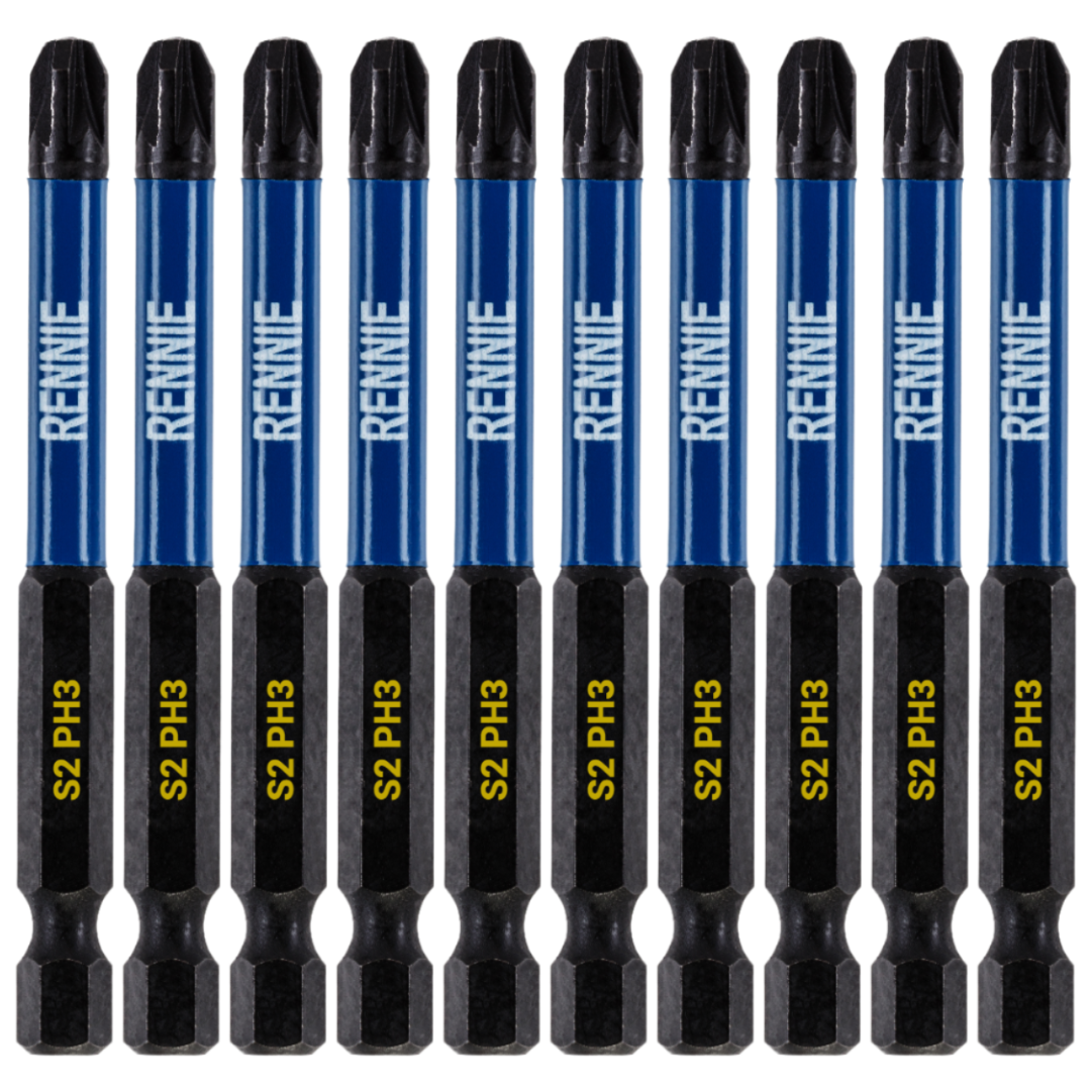 10 Pack PH3 x 75mm Long Magnetic Screwdriver Bits Set – Rennie Tool Company