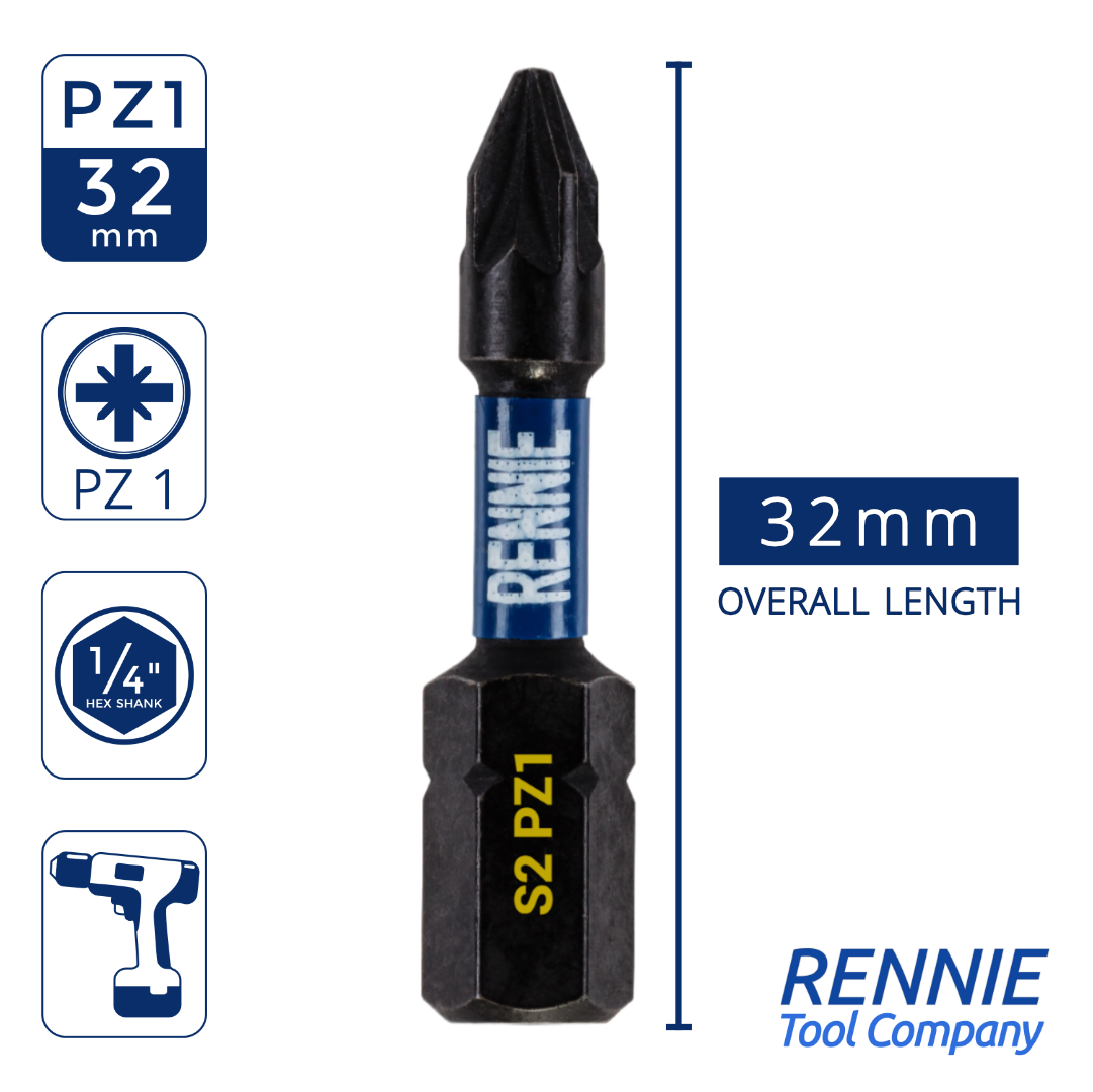 Impact PZ3 Screwdriver Bits 10 Pack from Rennie Tool