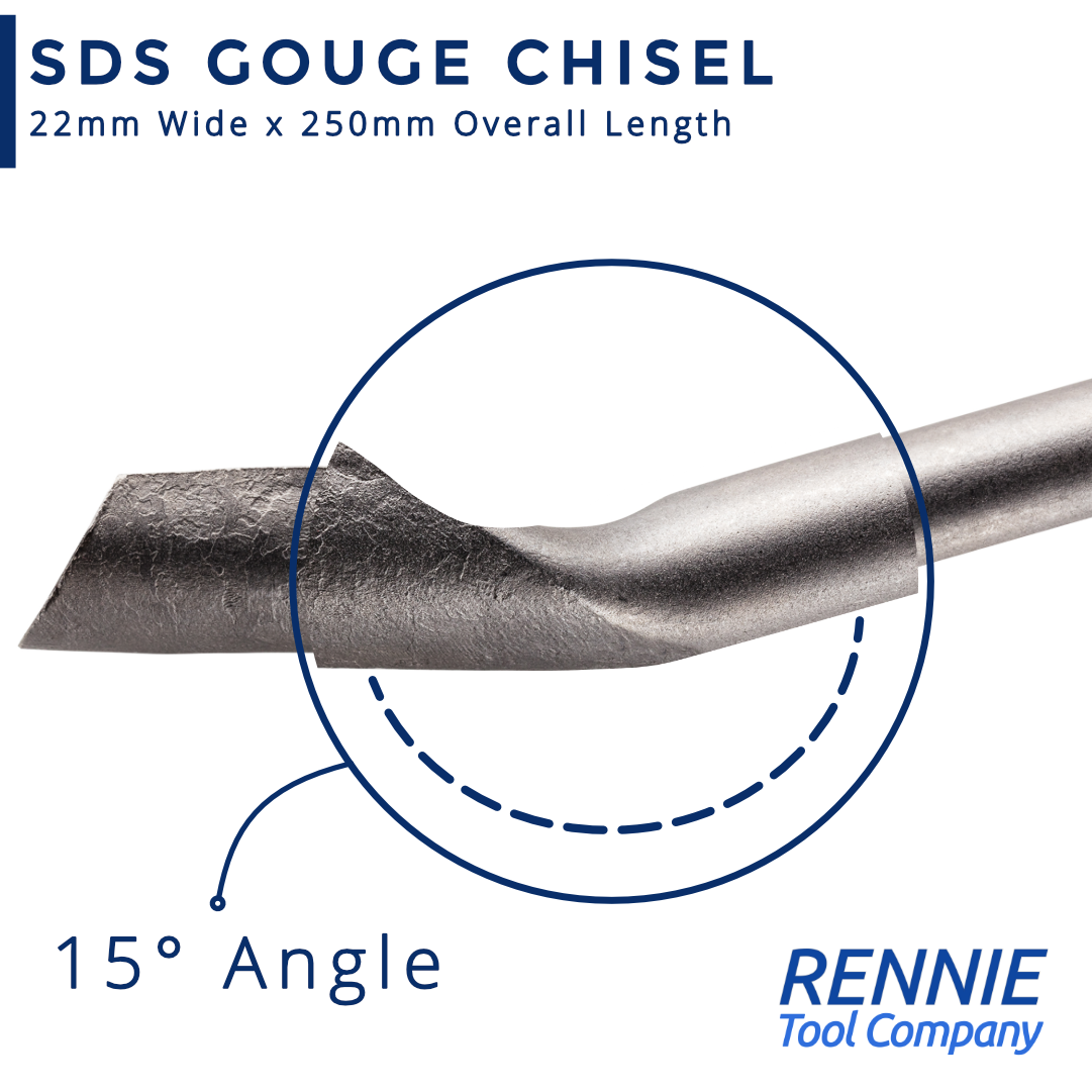 SDS Plus Hollow Gouge / Chasing Chisel x 250mm Long