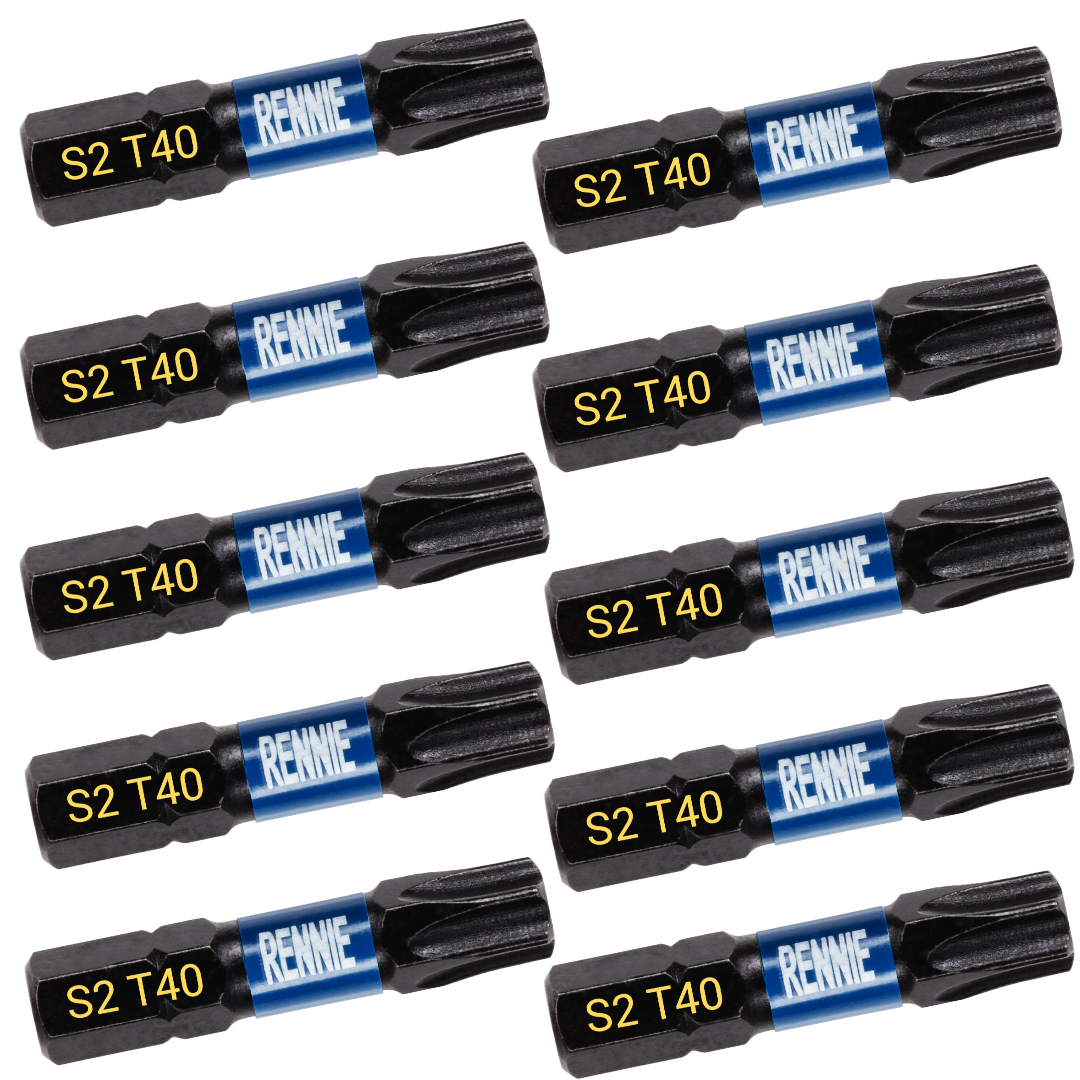 10 Pack - T40 Torx 32mm Long Magnetic Impact Screwdriver Bits Set TX40