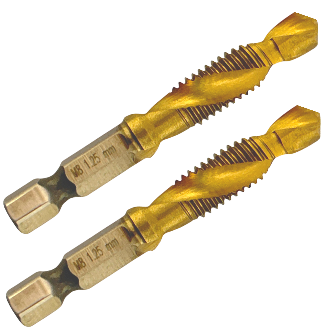 M8 X 1.25 Combination Tap & Drill Bits Titanium Coated