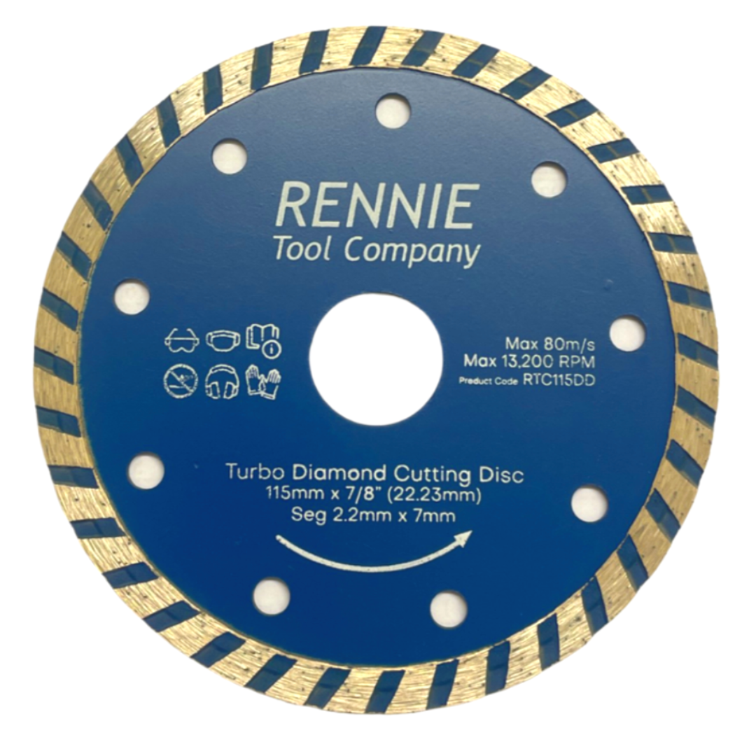 115mm Turbo Diamond Cutting Blade | Tile, Stone & More – Rennie Tool ...